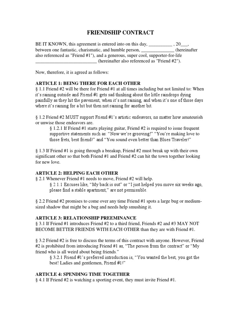 Friend Contract | PDF | Justice | Crime & Violence