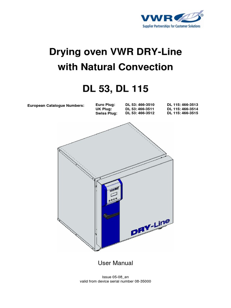 VWR DRY-Line Drying Oven User Manual | PDF | Home Appliance | Cooking ...