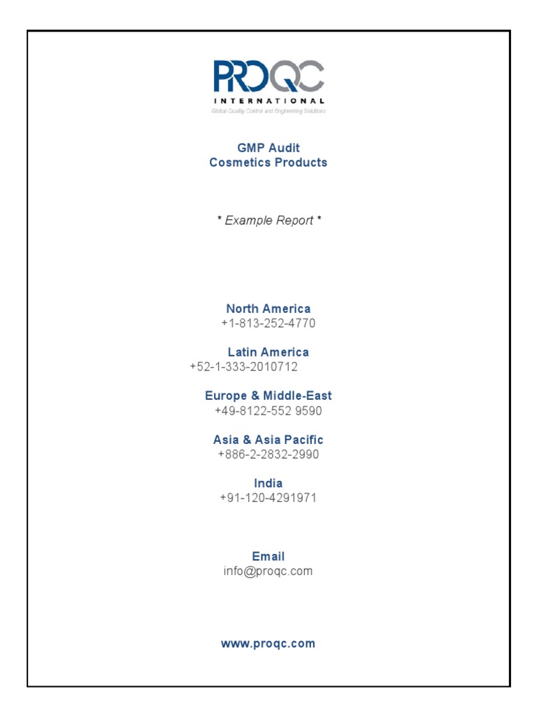 GMP Sample Audit | PDF | Quality Management System | Hygiene