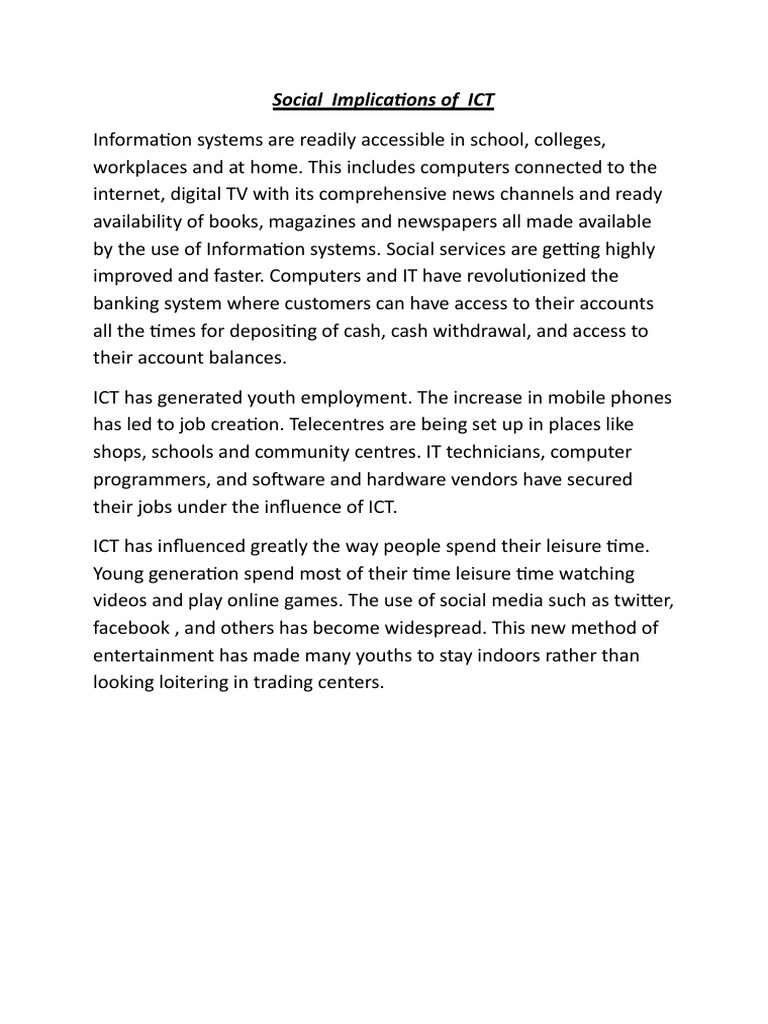 ICT Implications | PDF