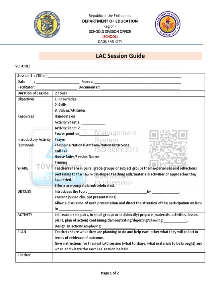 LAC Session Guide: Department of Education | PDF | Applied Psychology ...