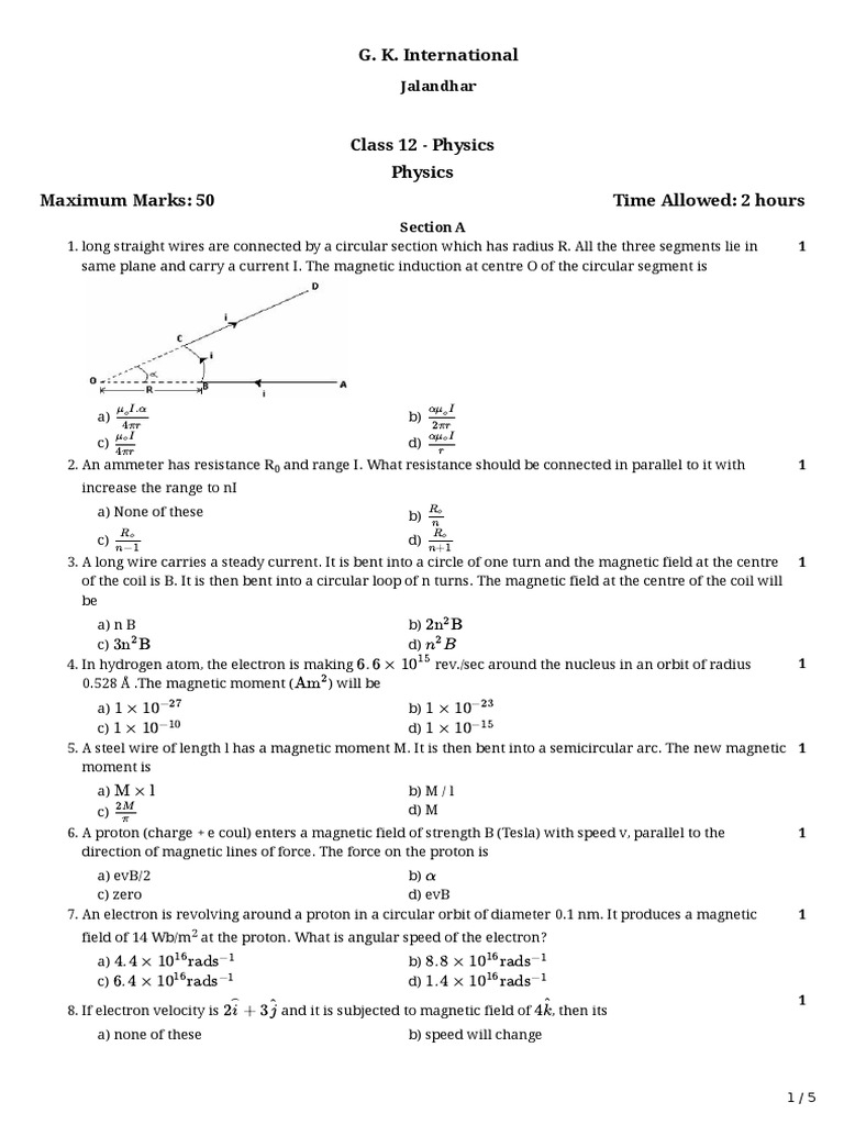 Question PDF | PDF | Inductor | Series And Parallel Circuits