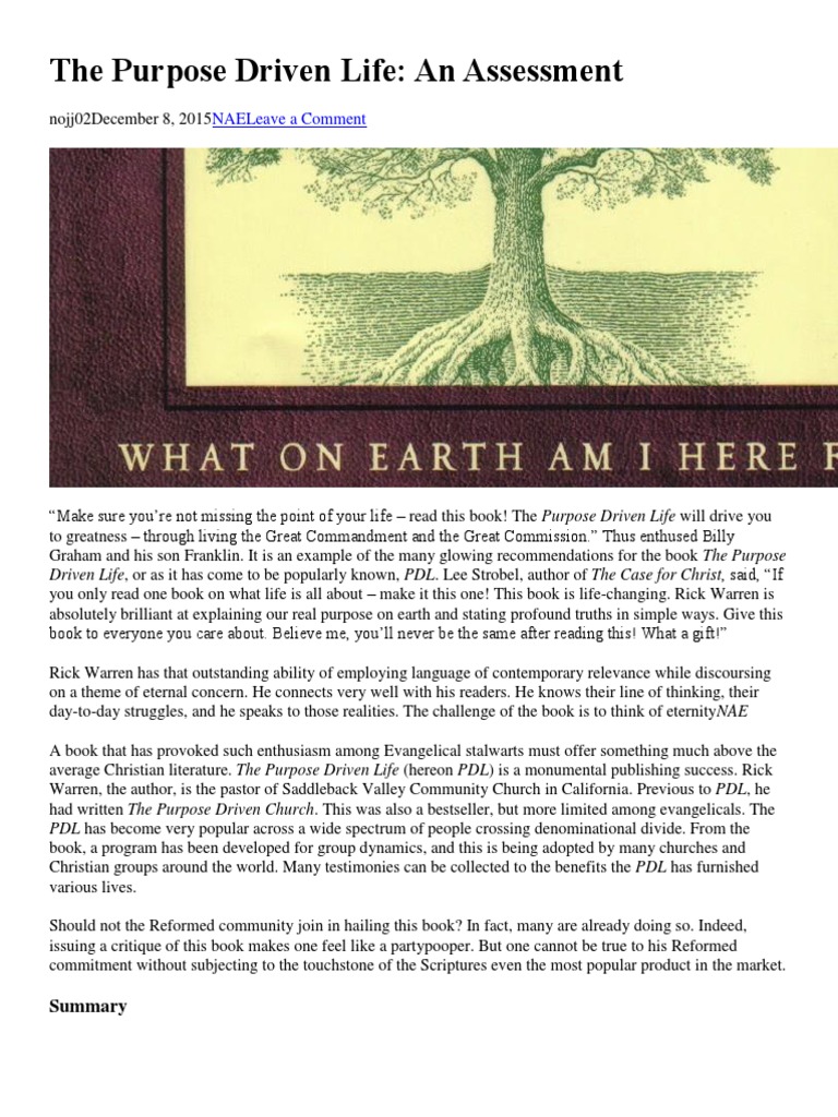 The Purpose Driven Life | PDF | Expository Preaching | Atonement In ...