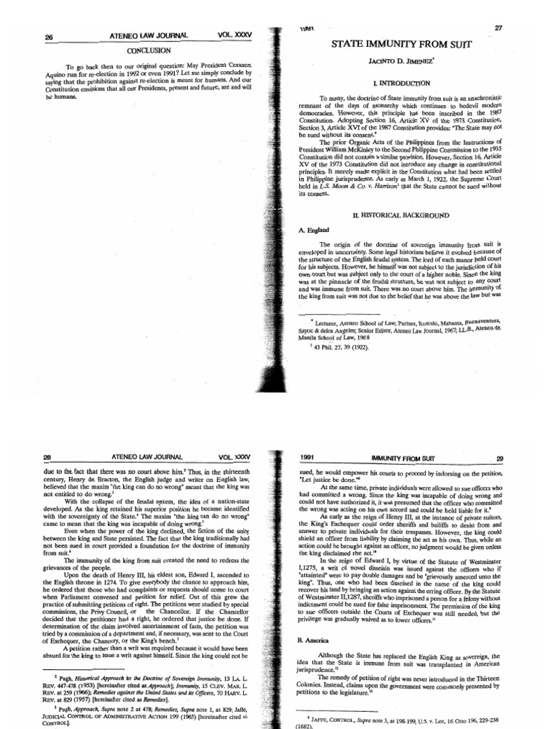 State Immunity from Suit: An Historical Analysis of the Origin and ...