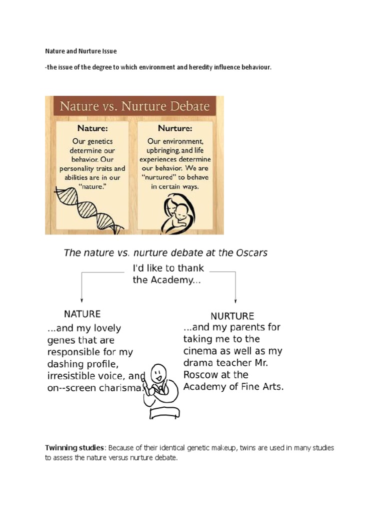 Nature and Nurture Issue | PDF | Nature Versus Nurture | Socialization
