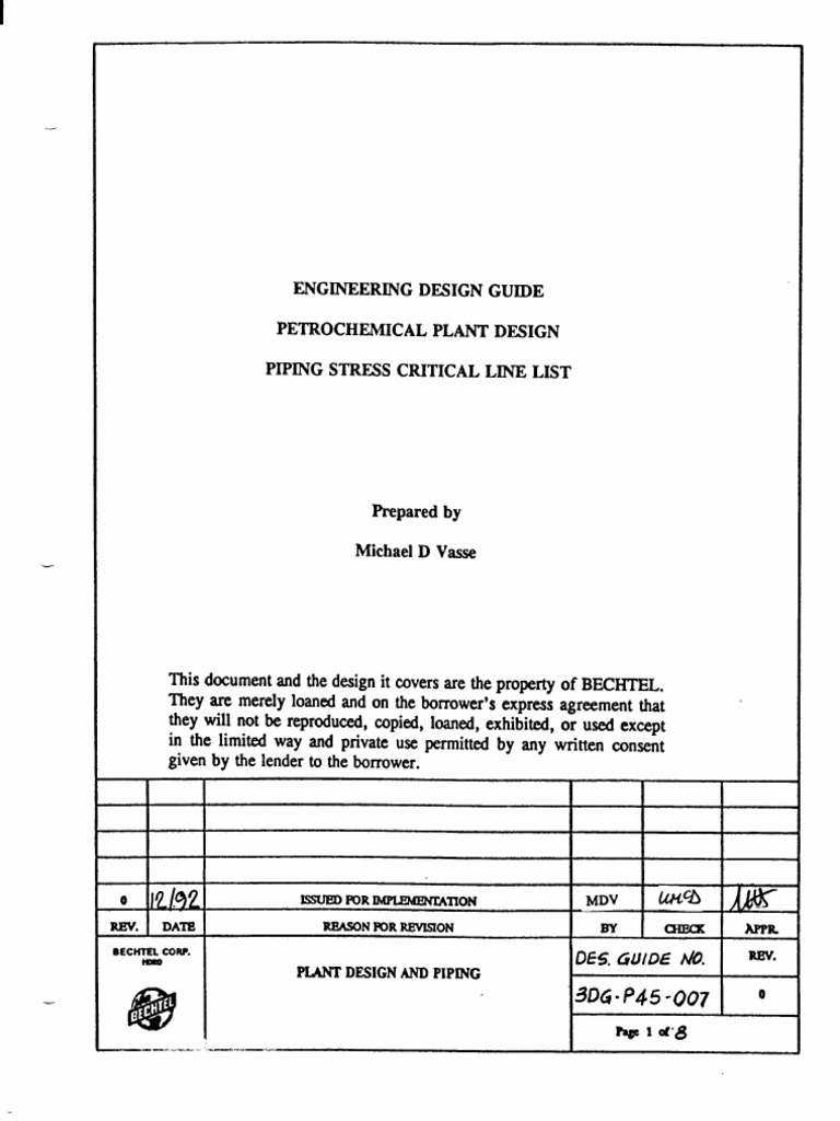 Piping Stress Critical Line List Guide | PDF | Valve | Pipe (Fluid ...