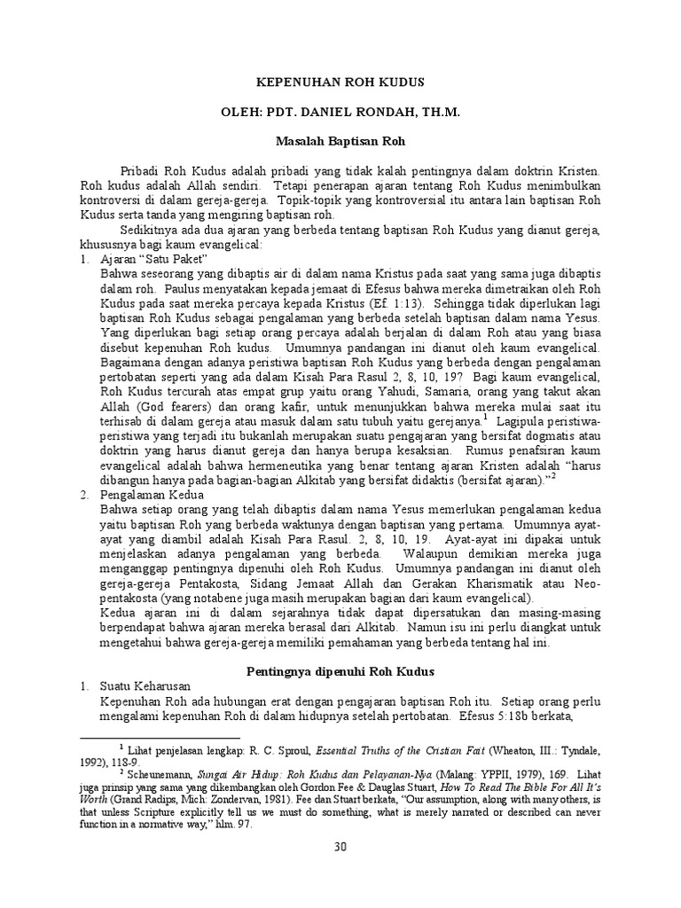 Kontroversi Baptisan Roh Kudus | PDF