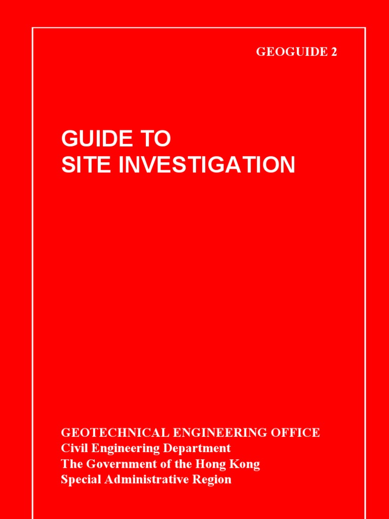 GeoGuide2-Guide To Site Investigation | PDF | Earth Sciences | Civil ...