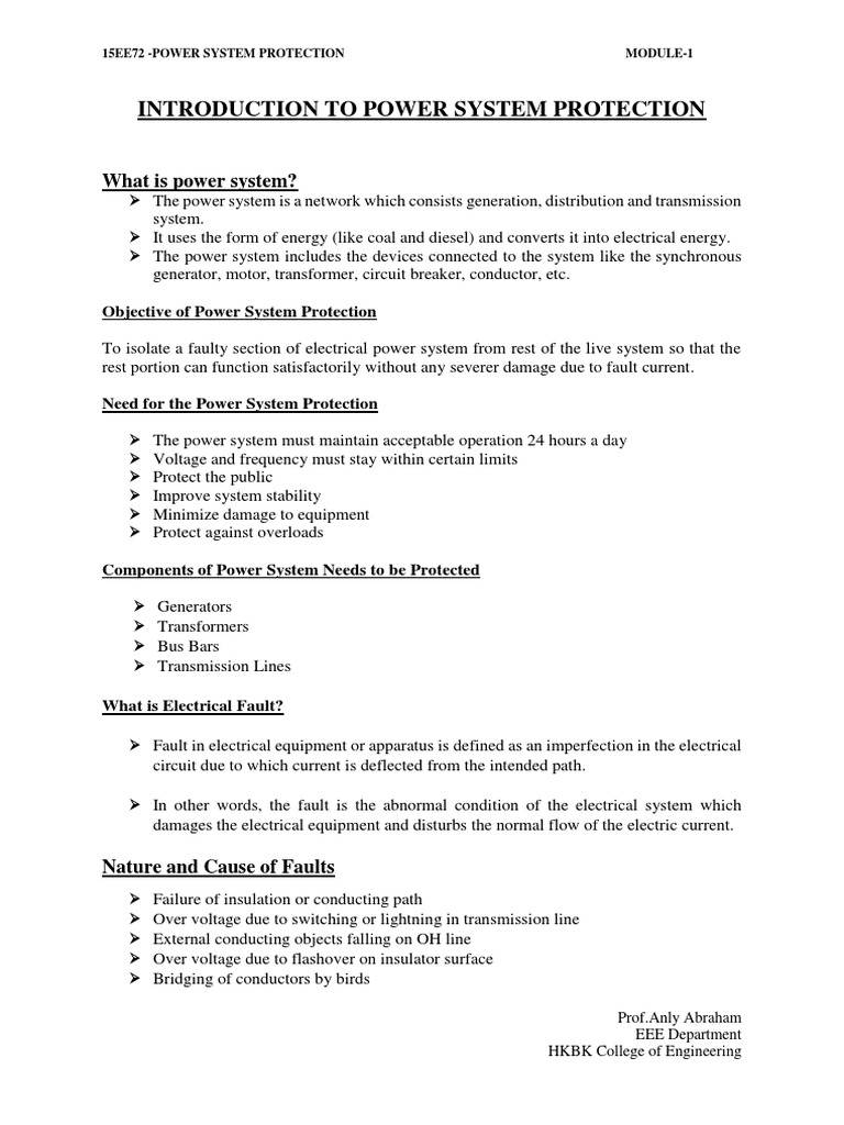 Introduction To Power System Protection | PDF | Transformer | Relay