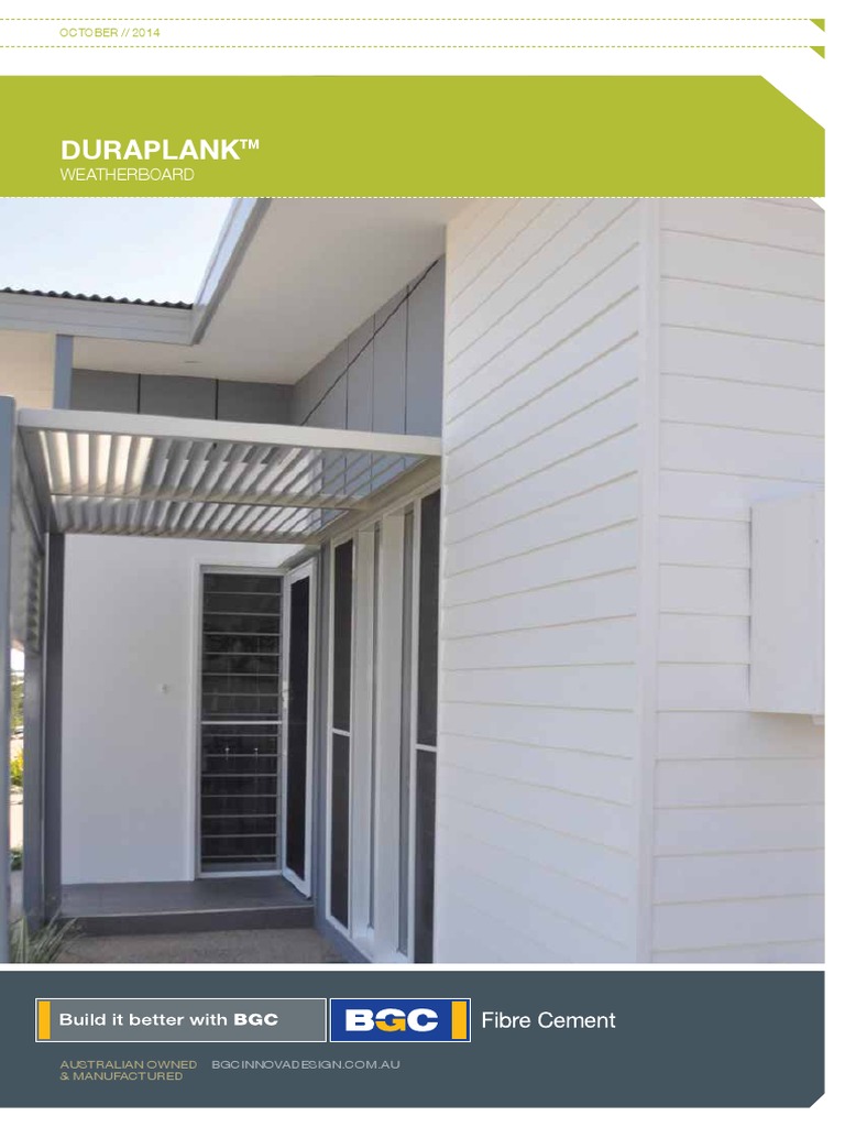 BGC Fibre Cement Duraplank Brochure Oct14 | PDF | Framing (Construction ...