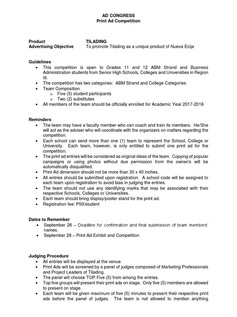 Print Ad Criteria | PDF | Advertising | Communication