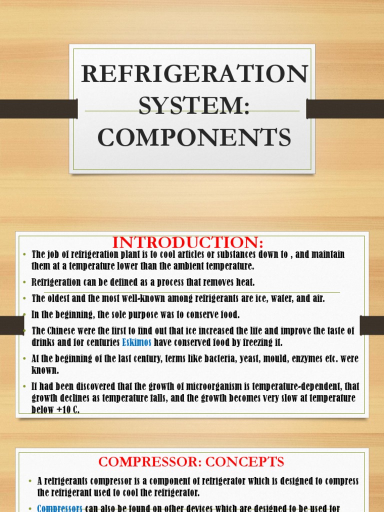 Refrigeration System: Components | Download Free PDF | Cylinder (Engine ...