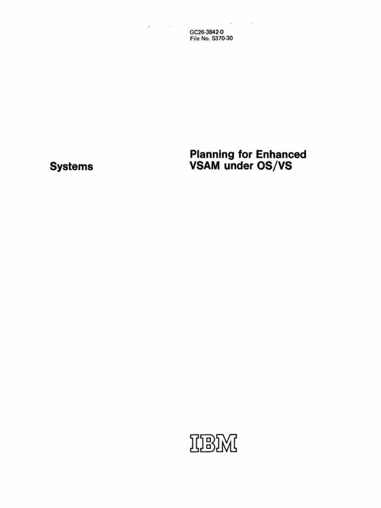 Planning For Enhanced Vsam Under Os Vs Jan75 Pdf Operating System Computer Data Storage