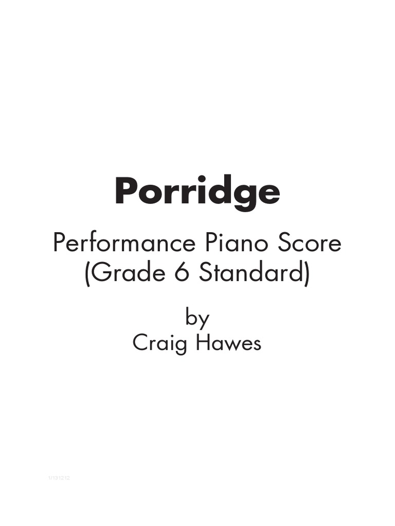 Porridge Piano Score | PDF | Copyright | Latin Script