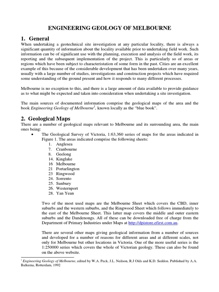 Notes - Eng Geol of Melbourne | Download Free PDF | Silt | Clay