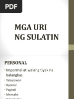 Mga Uri NG Liham - Larang | PDF
