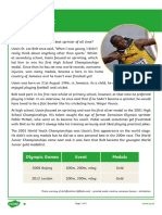 UKS2 Usain Bolt Biography Differentiated Reading Comprehension Activity ...