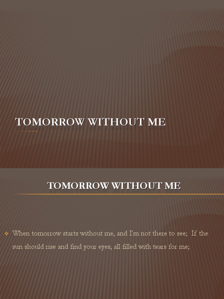 Tomorrow Without Me | PDF