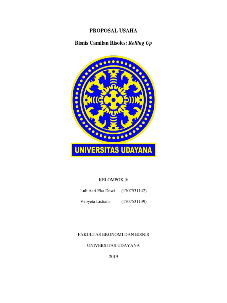 Proposal Usaha Camilan Risoles | PDF