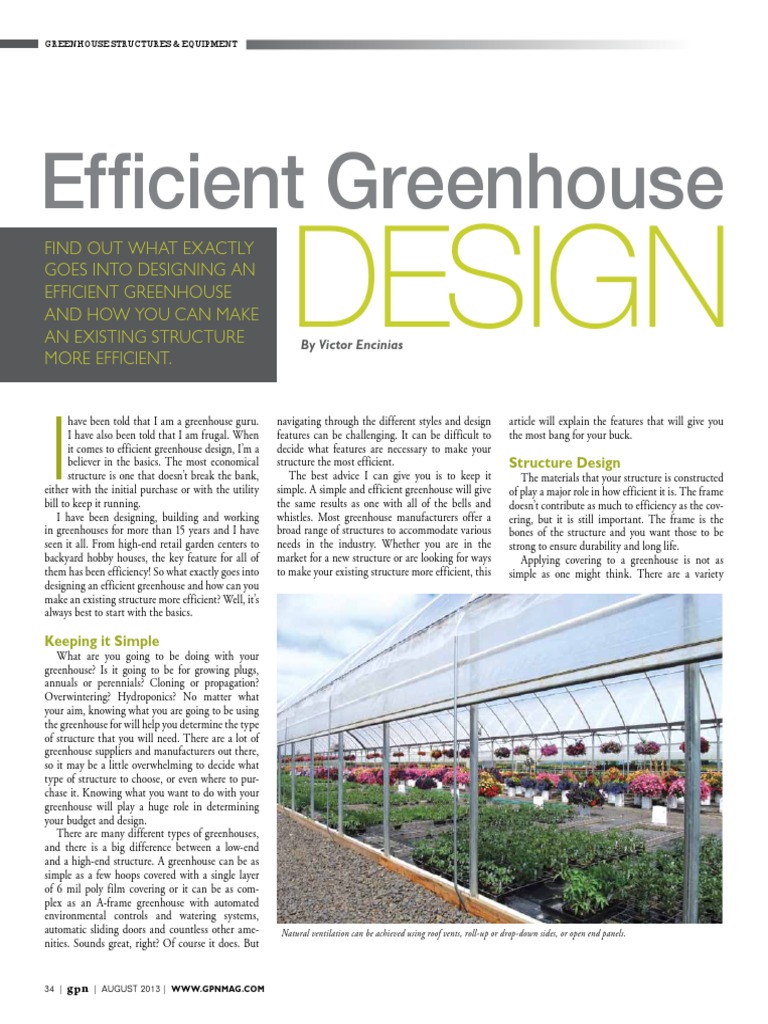 Efficient Greenhouse Design | PDF | Greenhouse | Hvac