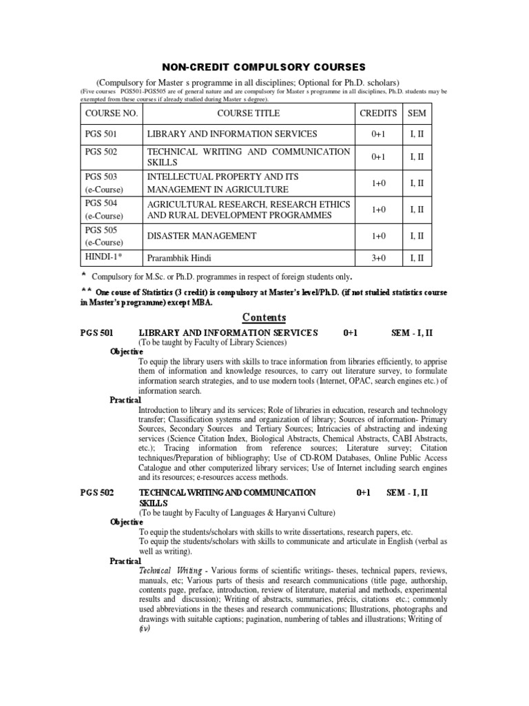 Non-Credit Compulsory Courses | PDF | Intellectual Property ...