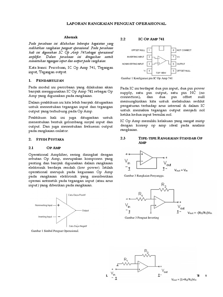 Laporan Rangkaian Penguat Operasional | PDF