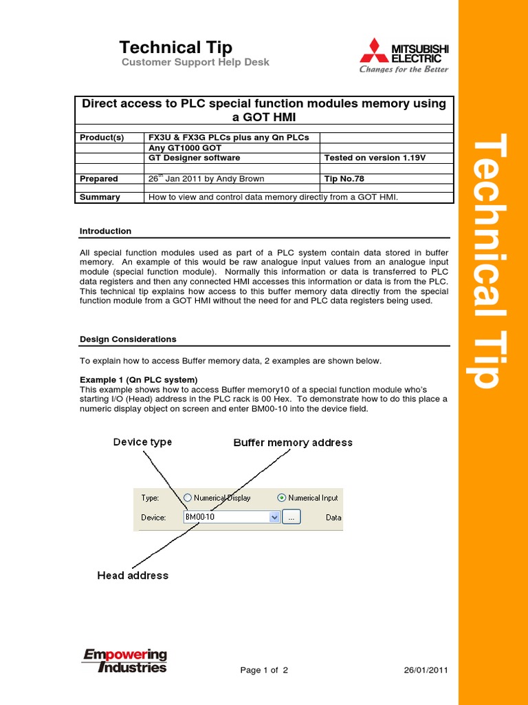 Technical Tip: Direct Access To PLC Special Function Modules Memory ...