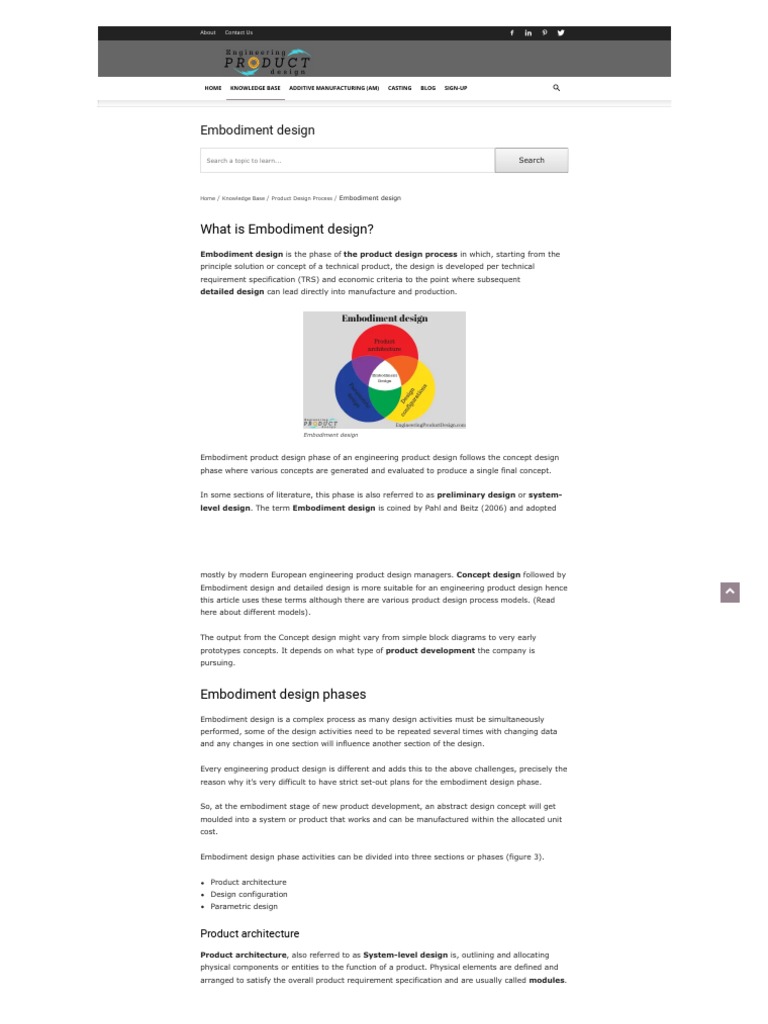 Embodiment Design | PDF | Product Design | Embodied Cognition