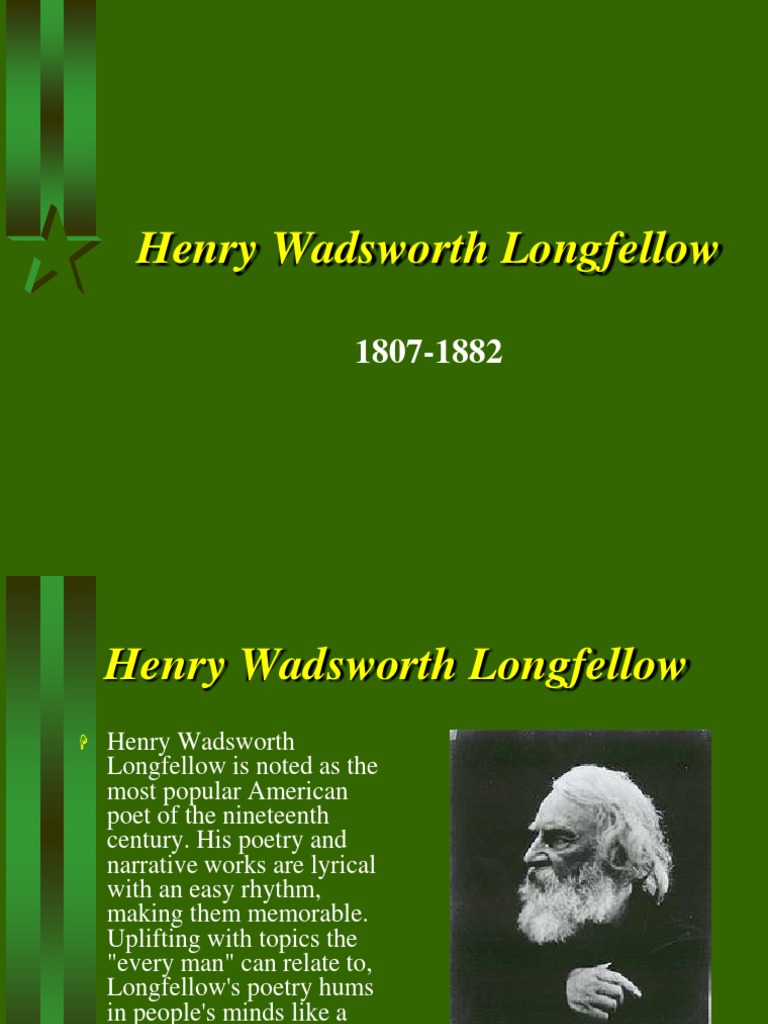 Henry Wadsworth Longfellow | PDF | Henry Wadsworth Longfellow | Poetic Form