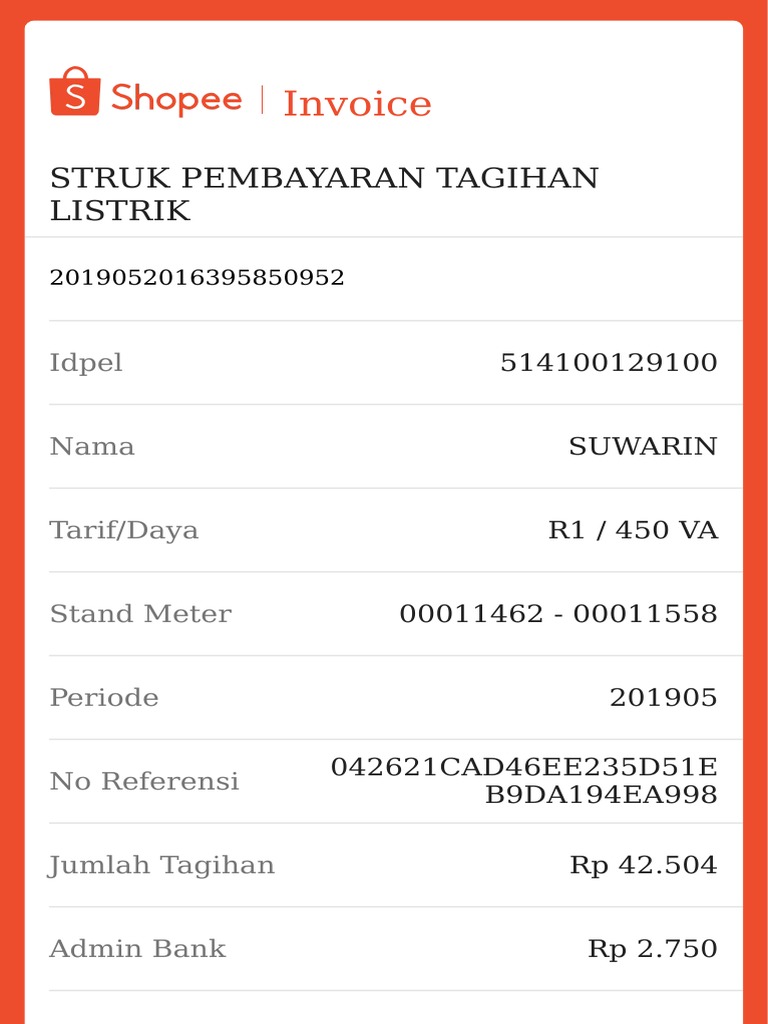 Contoh Shopee Bill | PDF | Pengelolaan Keuangan & Uang