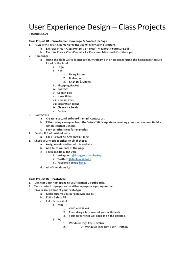 Class Project Notes - UX Design | PDF | Adobe Photoshop | Websites