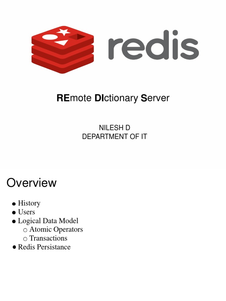 An Overview of Redis: A Fast In-Memory Data Structure Store and Key ...