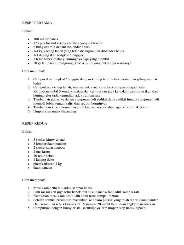 Resep Umpan Mancing Ikan Mas | PDF | Pengembangan Diri | Kesehatan Holistik