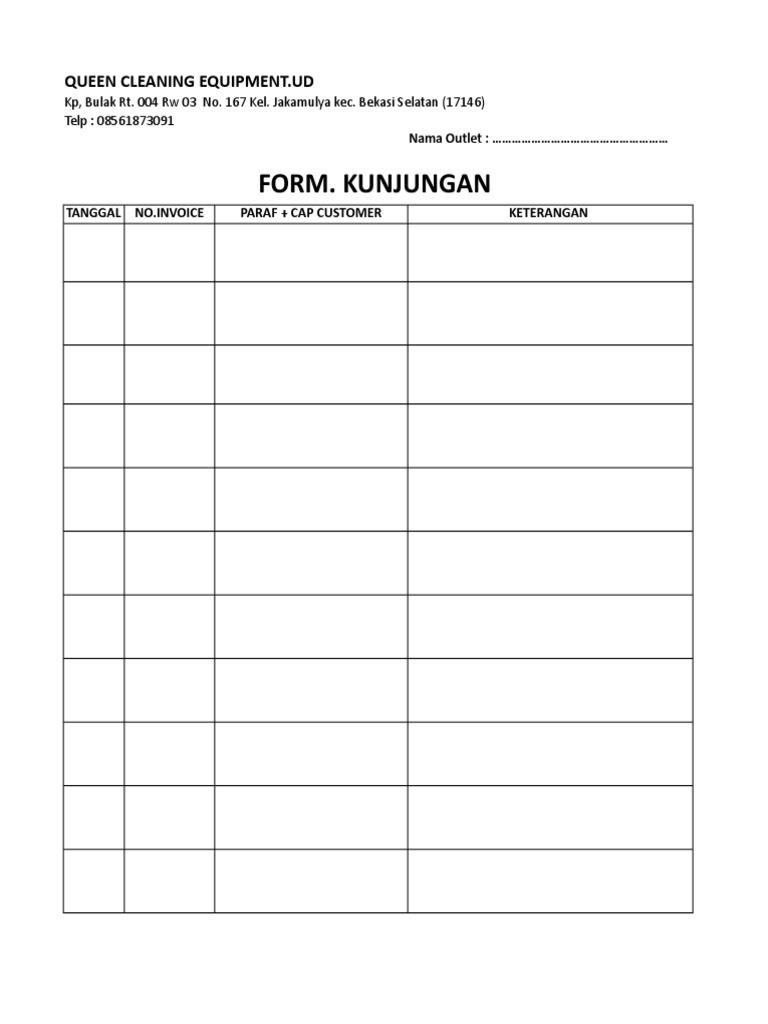 Form Kunjungan | PDF