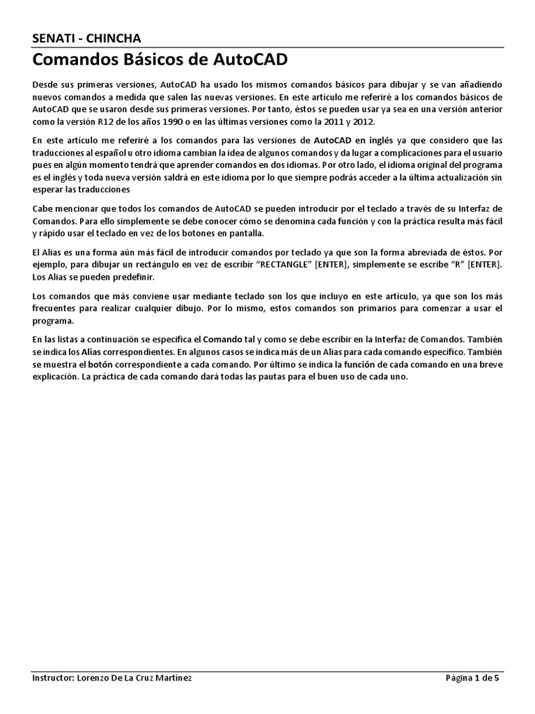 4 Comandos Básicos de Autocad | PDF | Ventana (informática) | Teclado