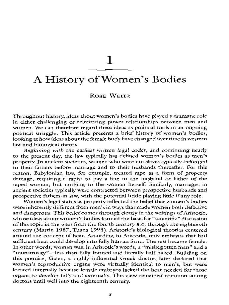 Weitz AHistoryofWomensBodies PDF | PDF