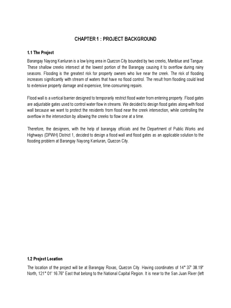 Chapter 1: Project Background | PDF | Stream | Flood