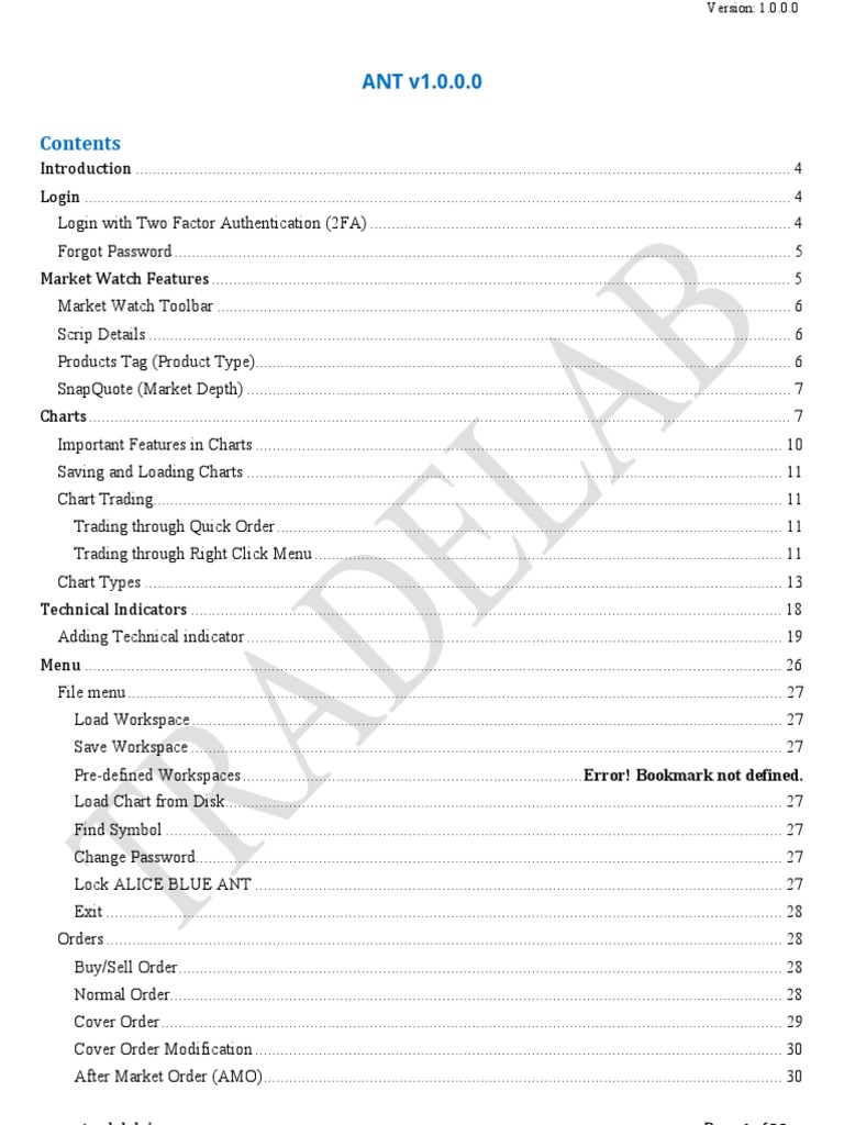 Ant V1 0 0 0 User Guide Pdf Moving Average Order Exchange