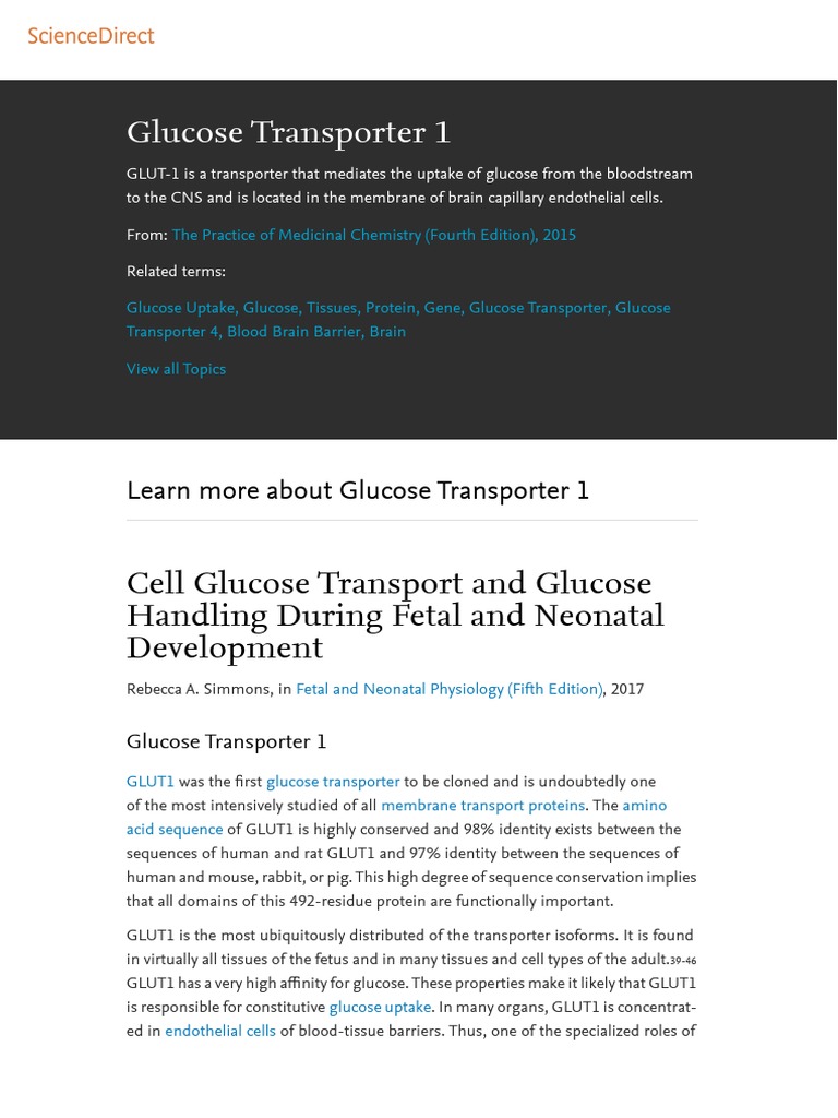 Glut 1 | PDF | Epilepsy | Cell Membrane