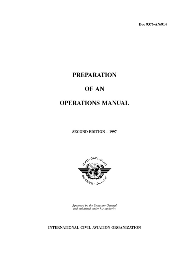 9376 - Preparation of An Operations Manual Ed 2 (En) | PDF | Aviation ...