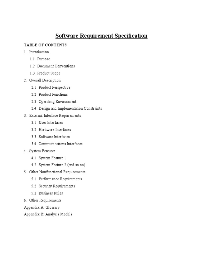 Software Requirement Specification | PDF | Application Programming ...