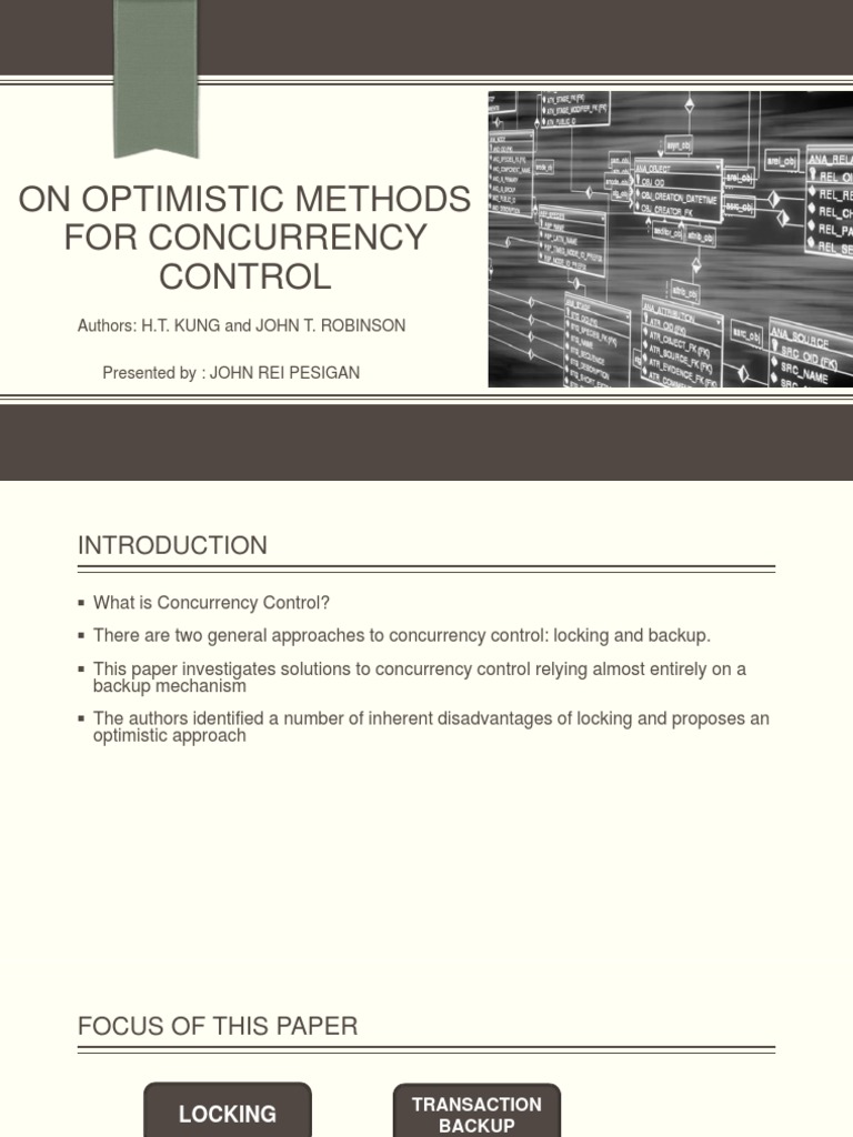 On Optimistic Methods For Concurrency Control Pdf Database Transaction Information Retrieval