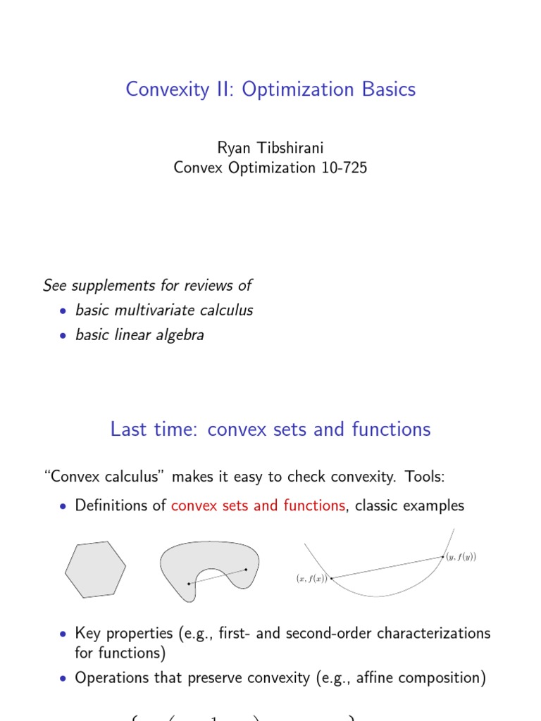 Convex Optimization Basics | PDF | Mathematical Optimization | Principal Component Analysis