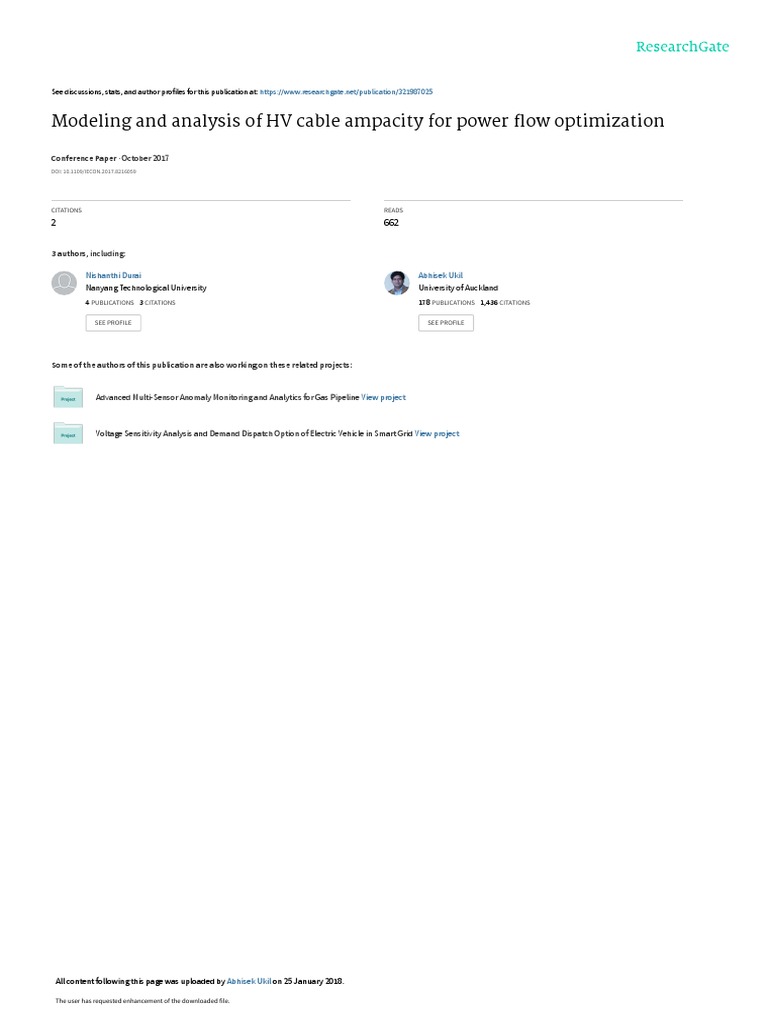 2017 IEEE IECON Cable Ampacity | PDF | Heat Transfer | Electrical ...
