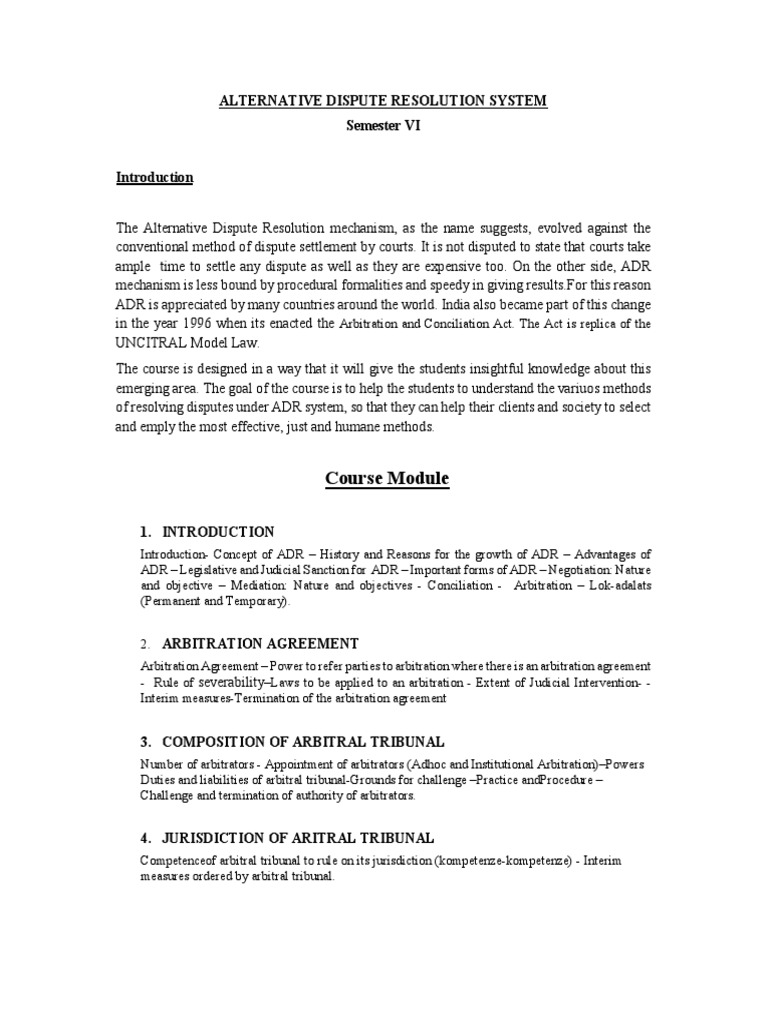 ADR | PDF | Alternative Dispute Resolution | Arbitration
