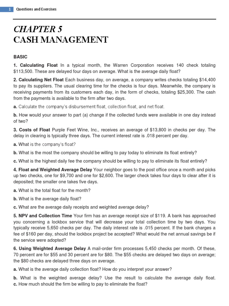 Some Exercises | PDF | Float (Money Supply) | Interest