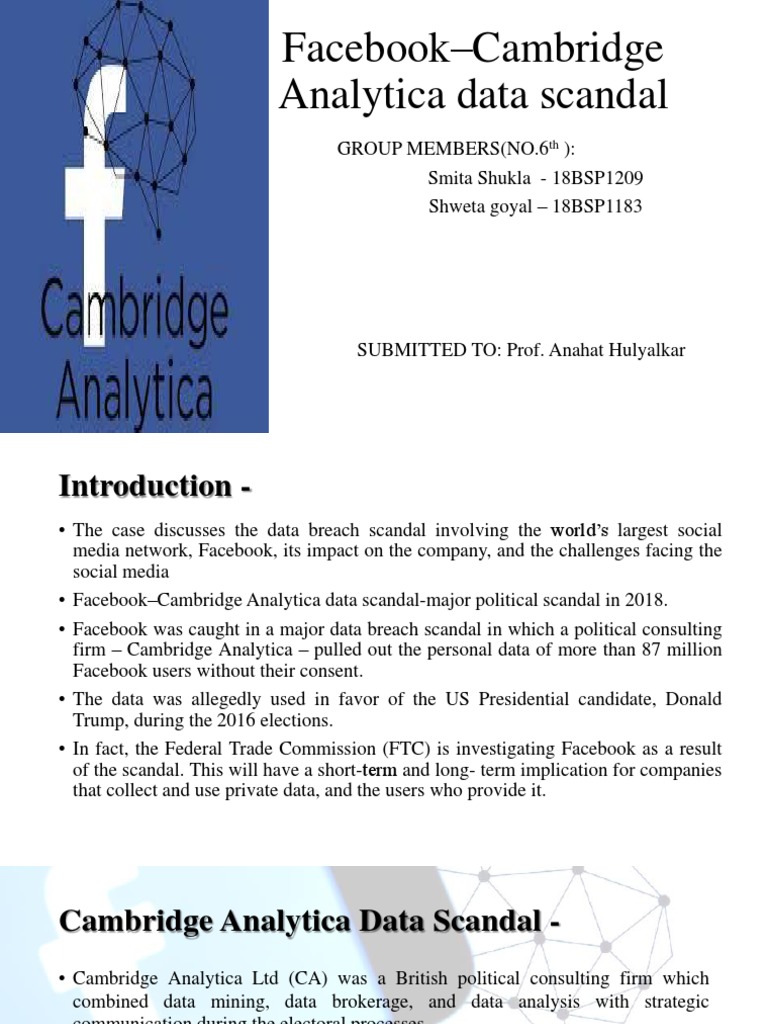 Facebook-Cambridge Analytica Data Scandal | PDF | Facebook | Communication