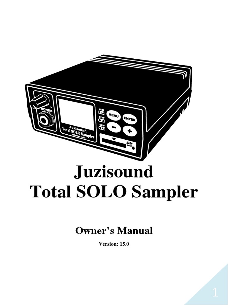 Juzisound Total SOLO Sampler Manual | PDF | Synthesizer | Ac Power ...