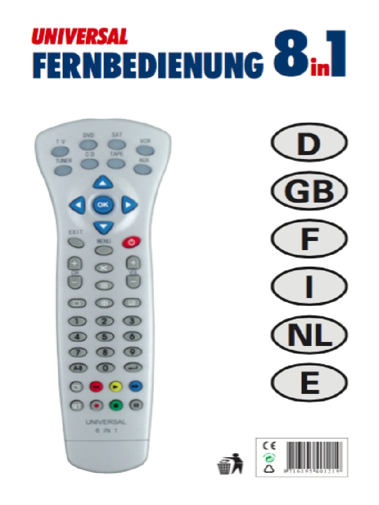 Digivolt Mando Universal 8 en 1 Codigos PDF | PDF