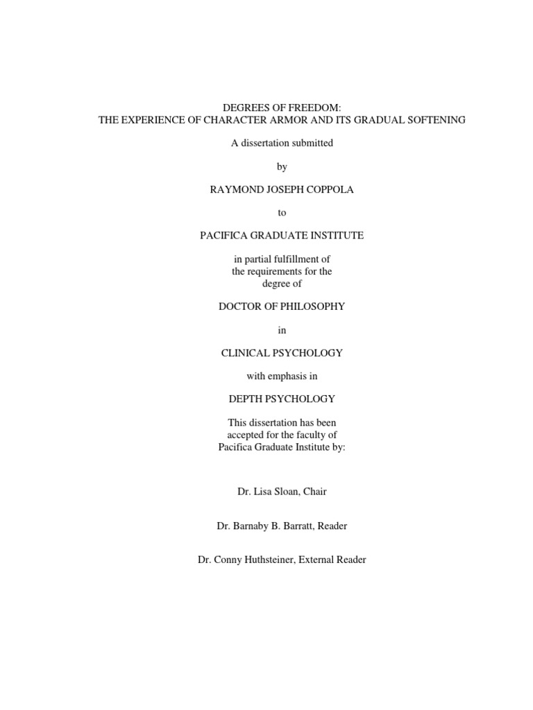 R. Coppola Dissertation | PDF | Wilhelm Reich | Psychoanalysis